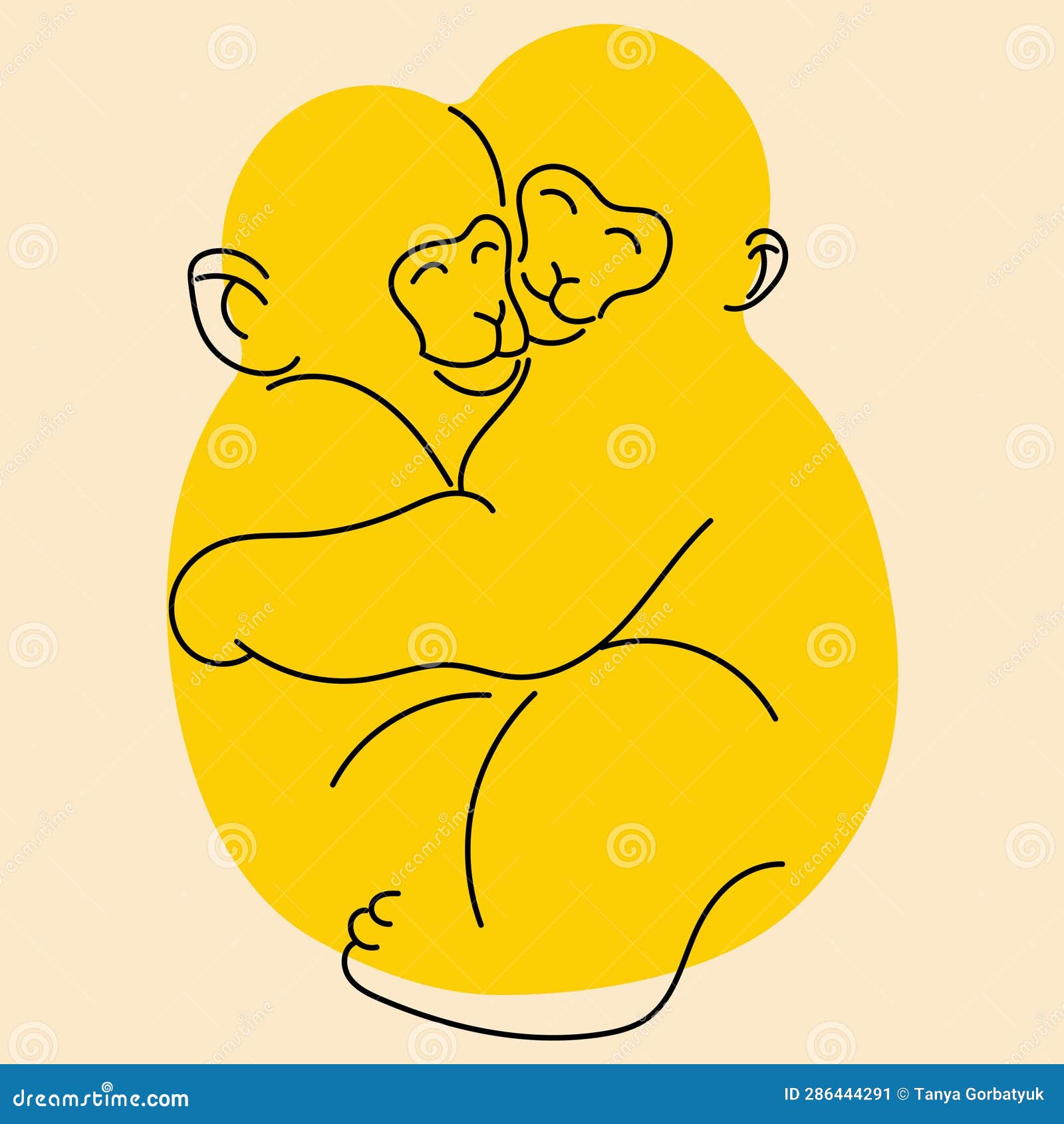 Monkeys Hugging Each Other. Love Animal Pattern. Capuchin Monkey. Hugs ...