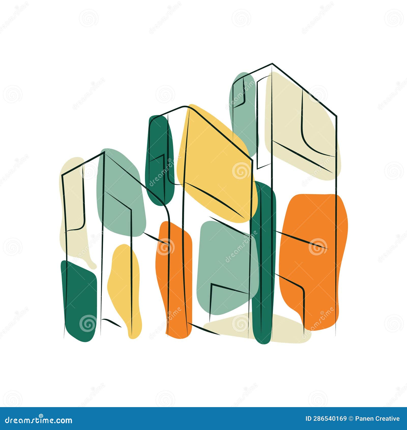 Line Art Building Illustration Background Vector. Stock Vector ...