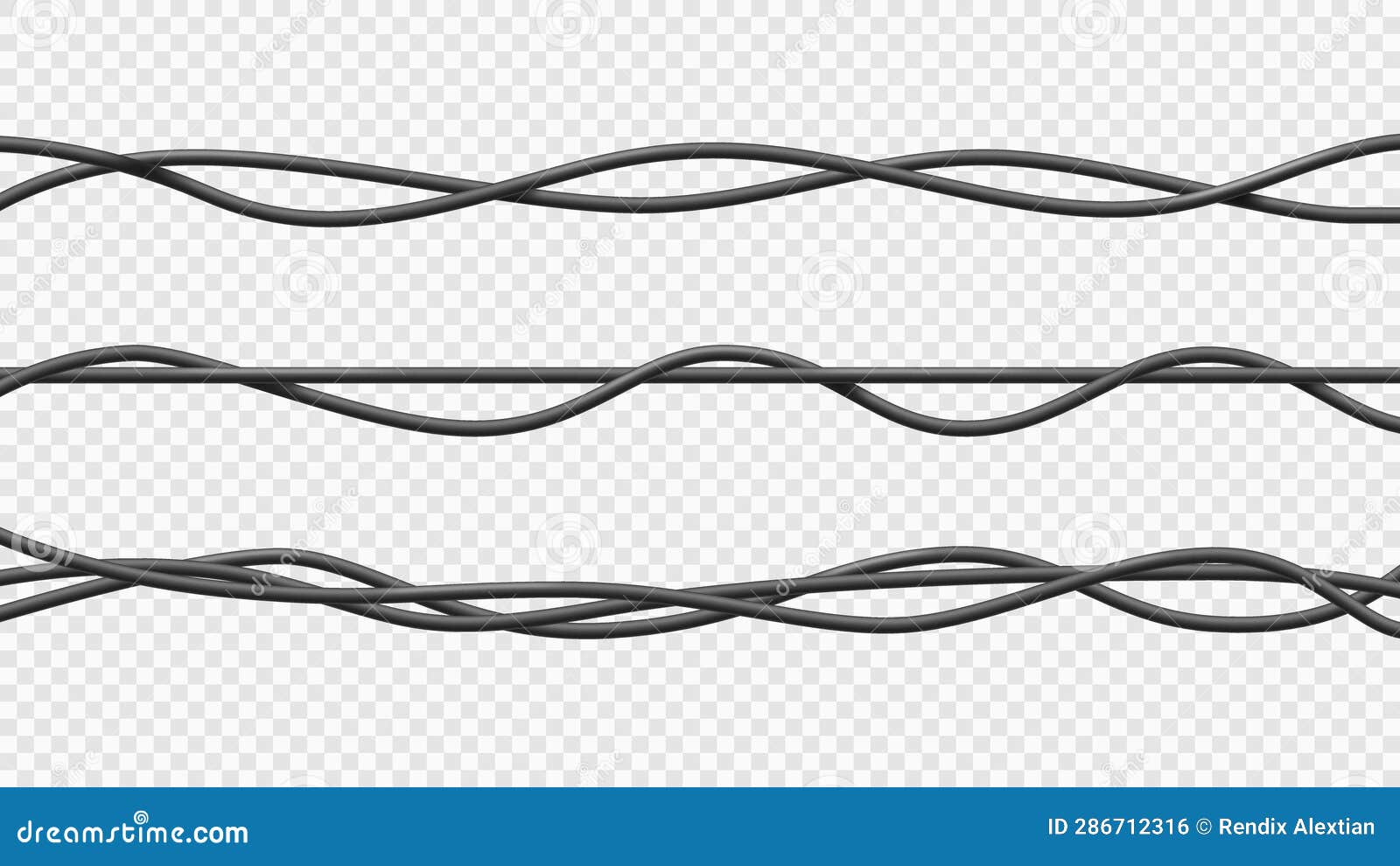 Realistic Electrical Cable. 3D Seamless Flexible Insulated Electric ...