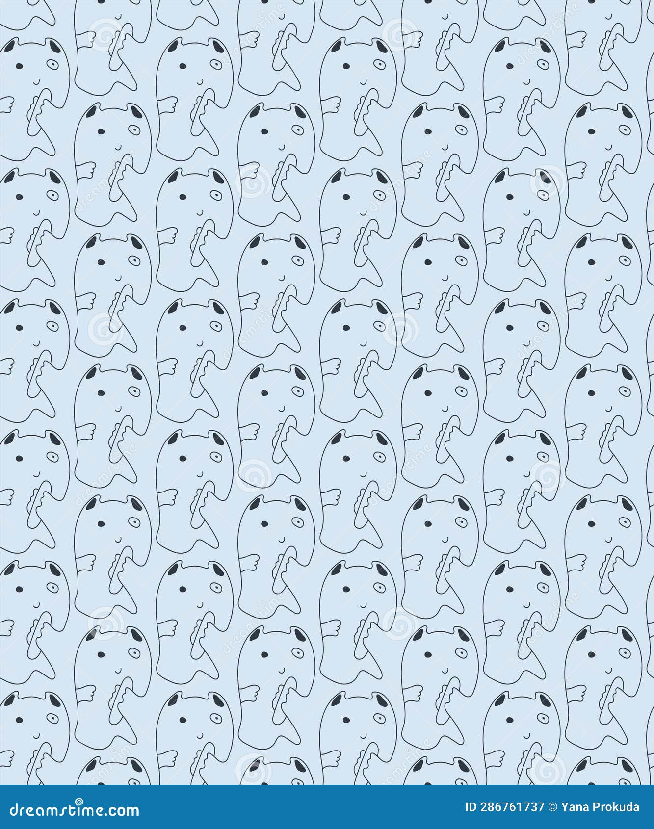 Creative Vector Seamless Pattern with Hand Drawn Alien Cats Stock ...