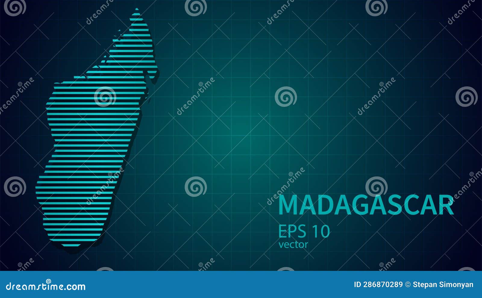 Technology Vector Map of Madagascar, Futuristic Modern Website ...