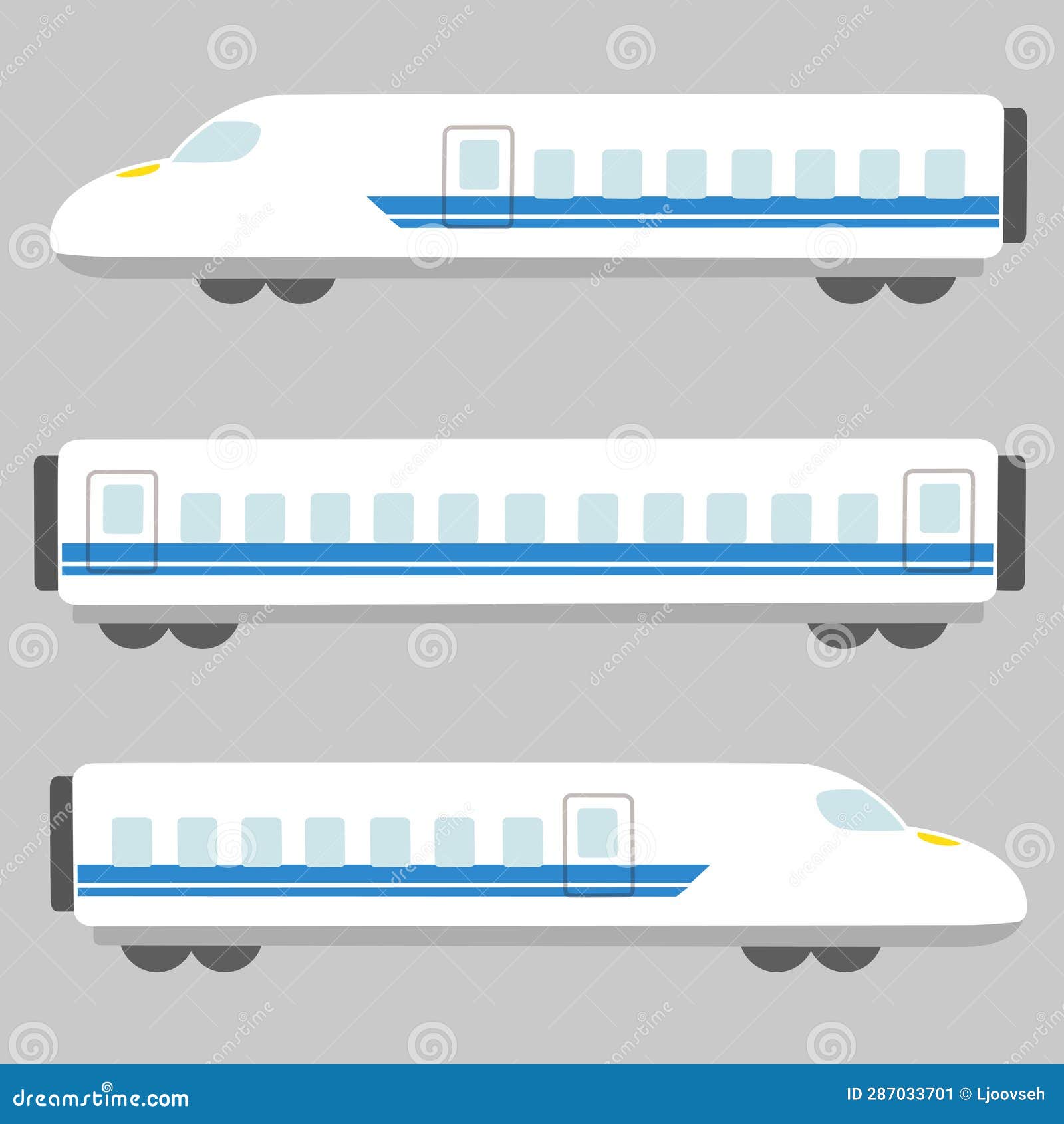 Simple And Cute Illustration Of Blue And White Colored Shinkansen ...