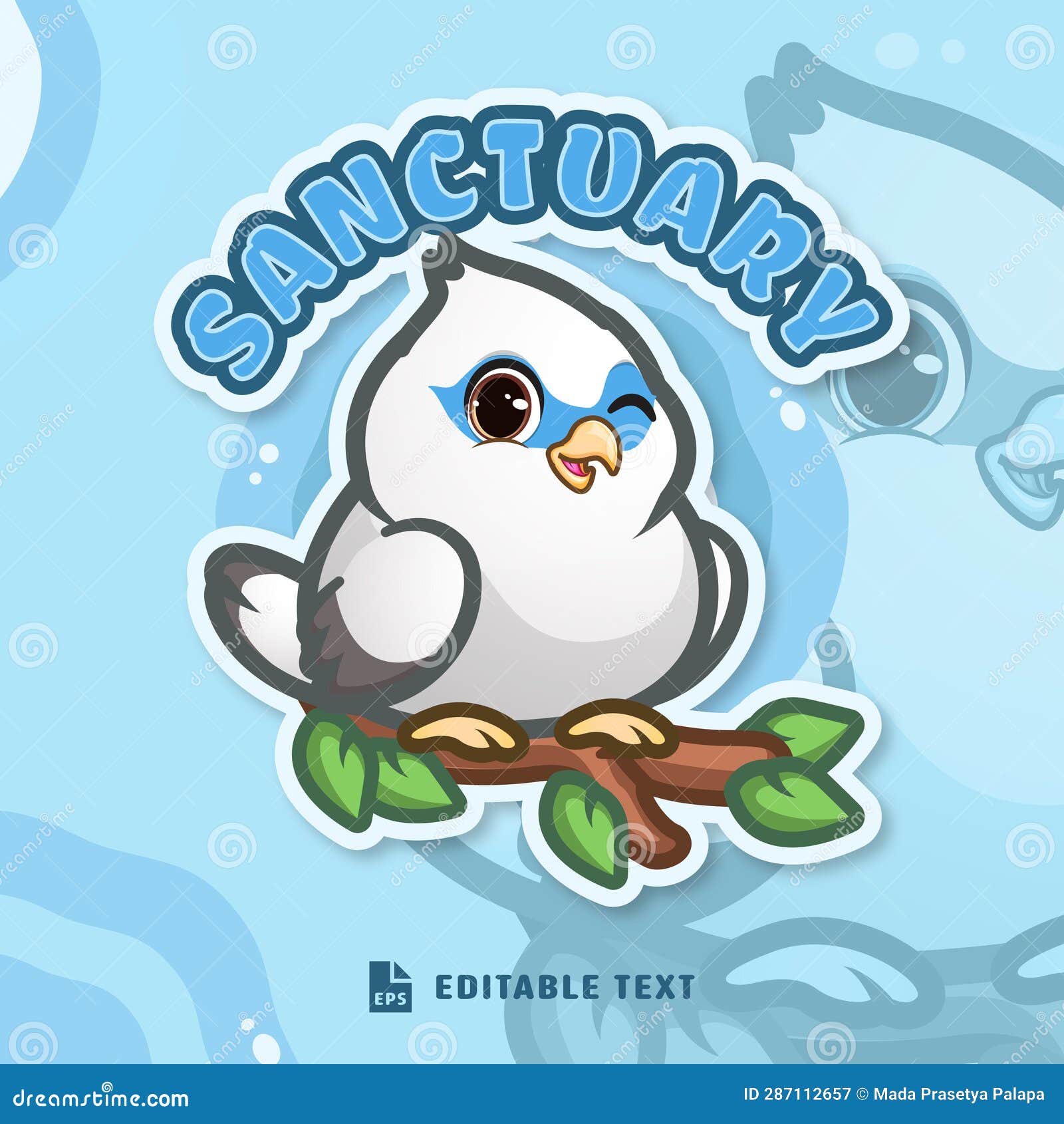 Cute Bali Myna Logo Cartoon Mascot Stock Illustration - Illustration of ...