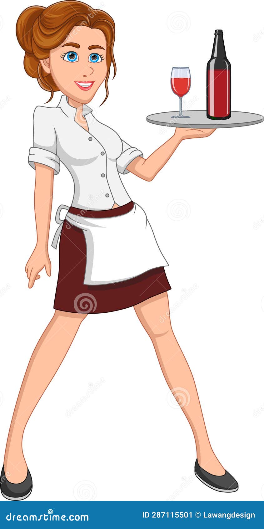 Pretty Waitress Illustration Royalty-Free Cartoon | CartoonDealer.com ...