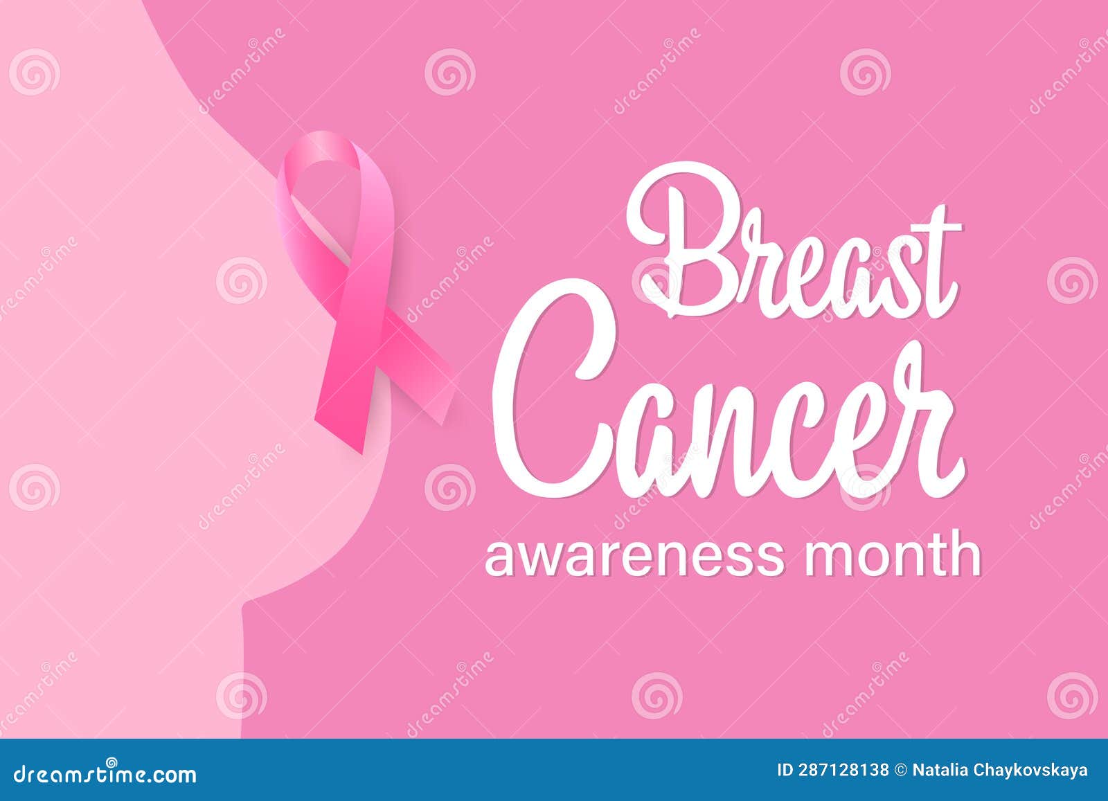 October Banner "Cancer Awareness Month". Vector Illustration of ...