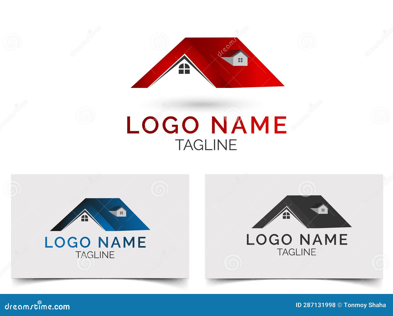 Creative Real Estate Vector Logo Design. Building Logo. Red Real Estate ...