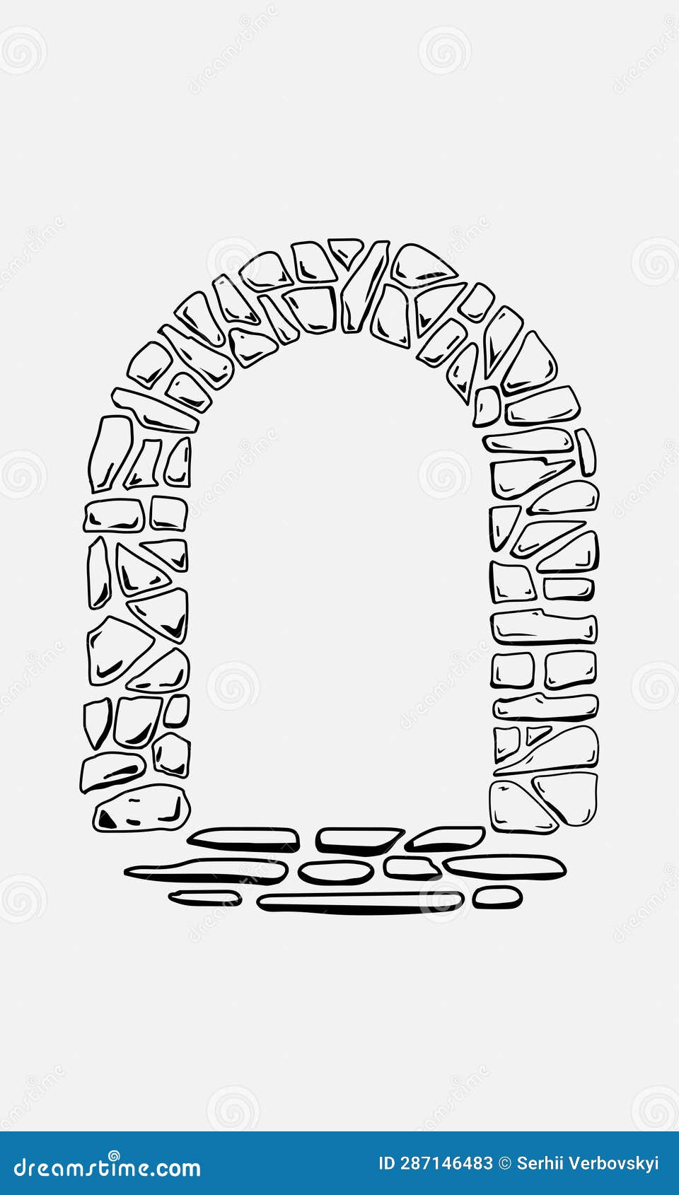 Vector Image of a Stone Arch in Black and White Tones Stock ...