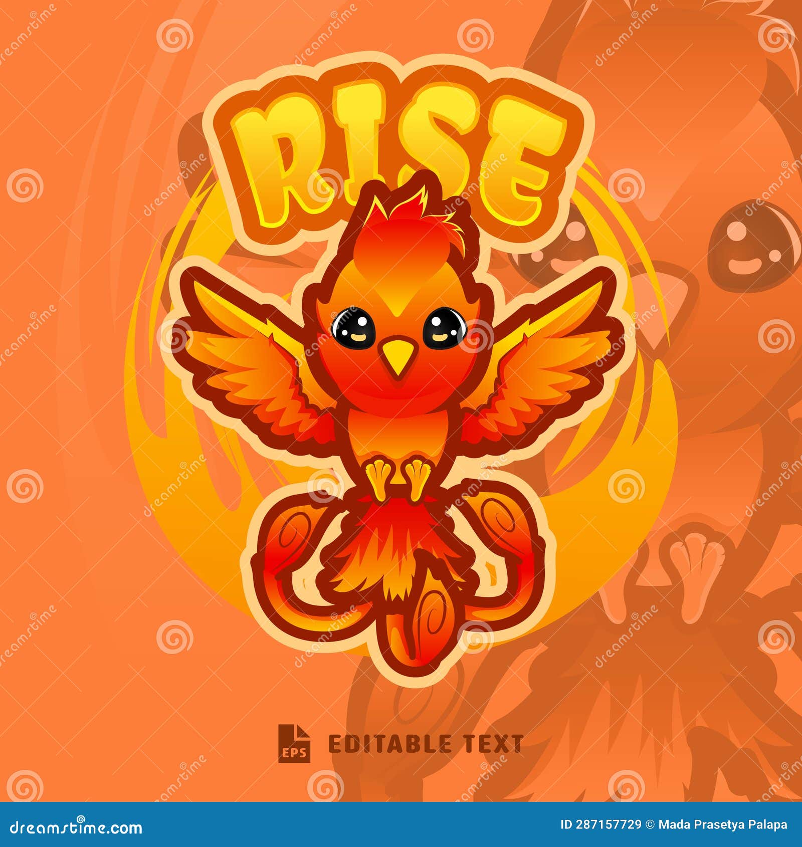 Cute Phoenix Logo Cartoon Mascot Stock Vector - Illustration of ...