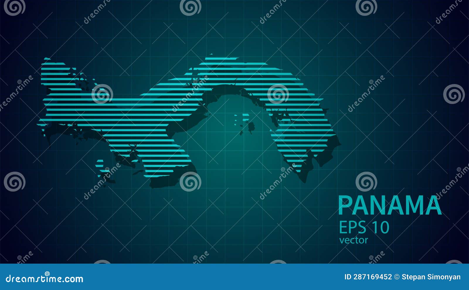 Technology Vector Map of Panama, Futuristic Modern Website Background ...