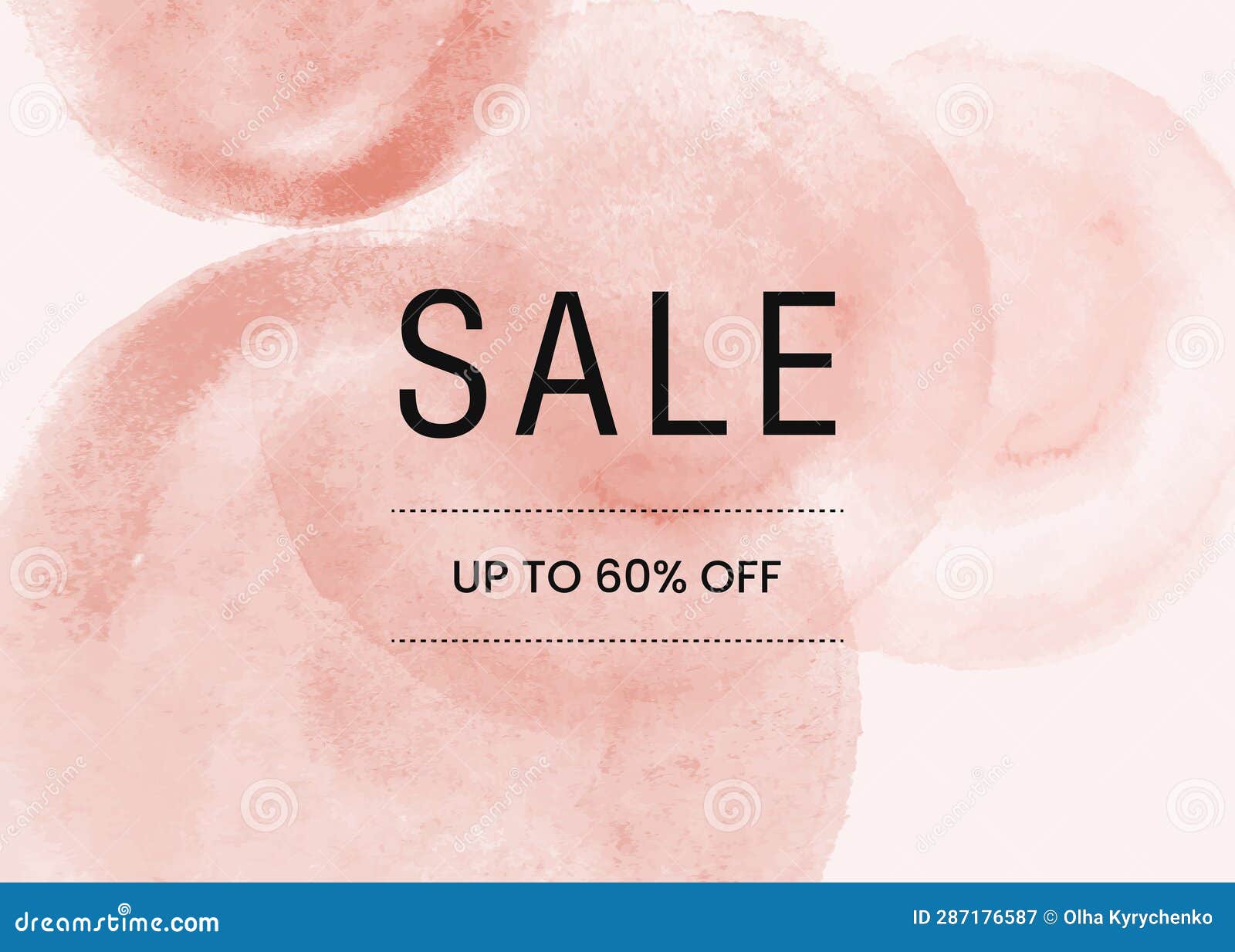 Pink Watercolor Sale Banner Template. Abstract Background for Shopping ...