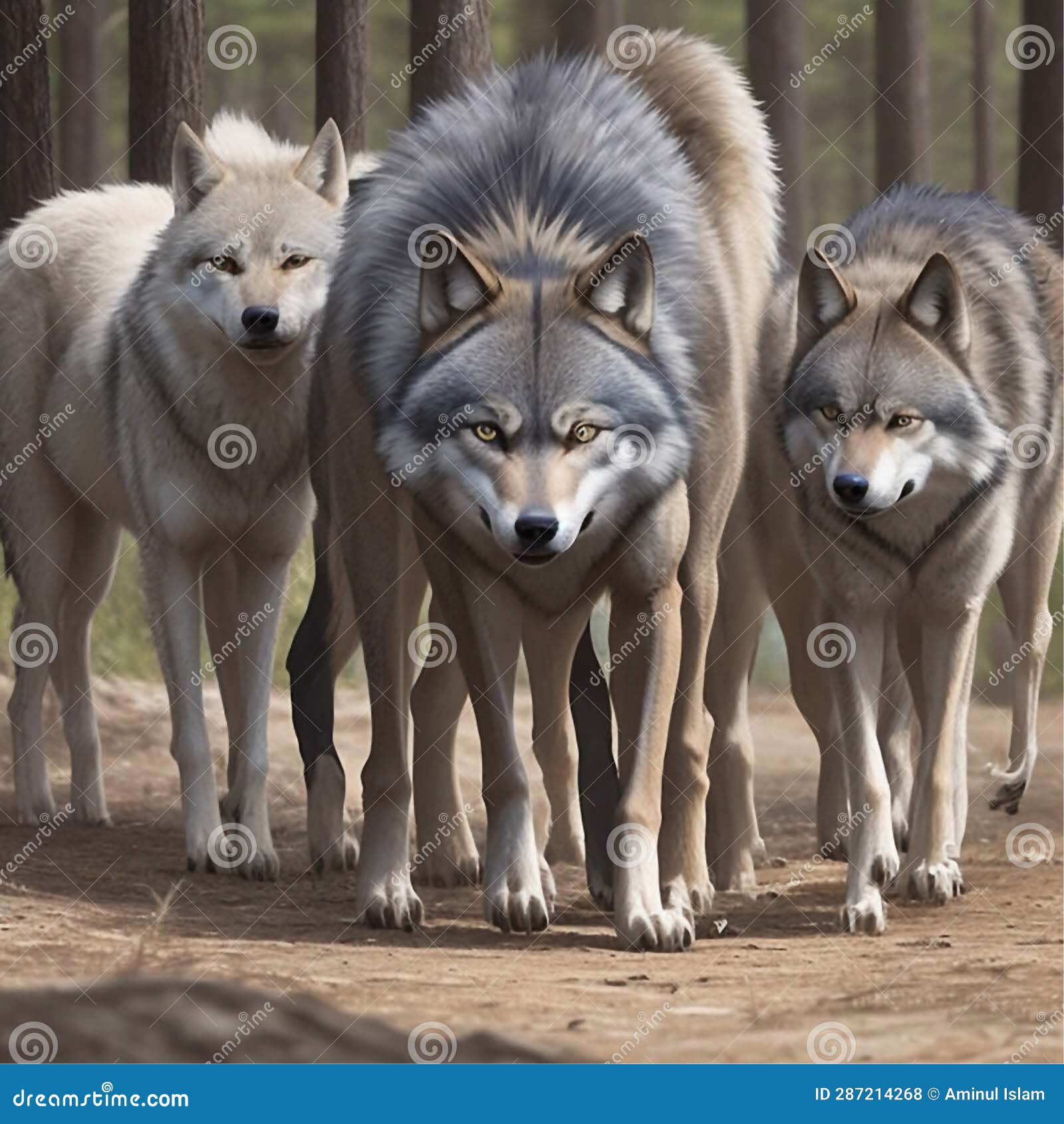 Wolf Pack in Natural Environment Stock Vector - Illustration of wolf ...