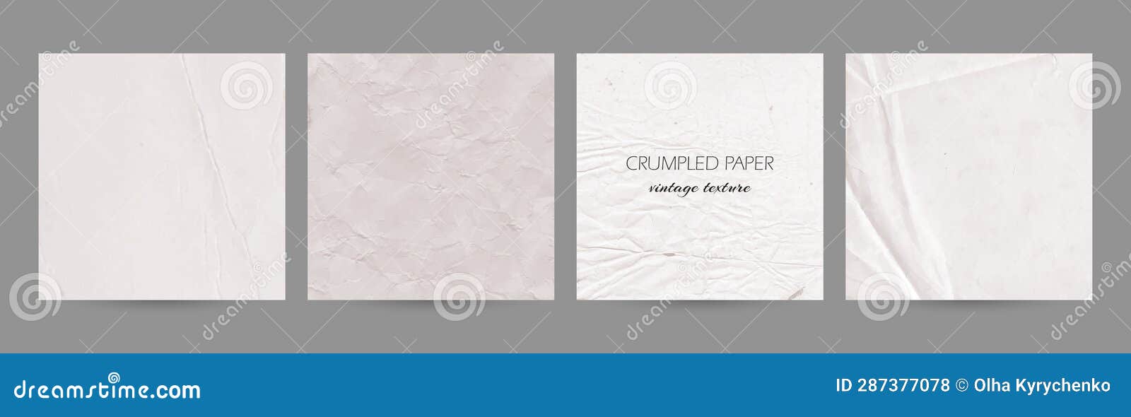 Different Textures of Neutral Crumpled Paper. Social Media Post ...