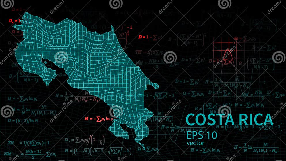 Technology Vector Map of Costa Rica, Futuristic Modern Website ...