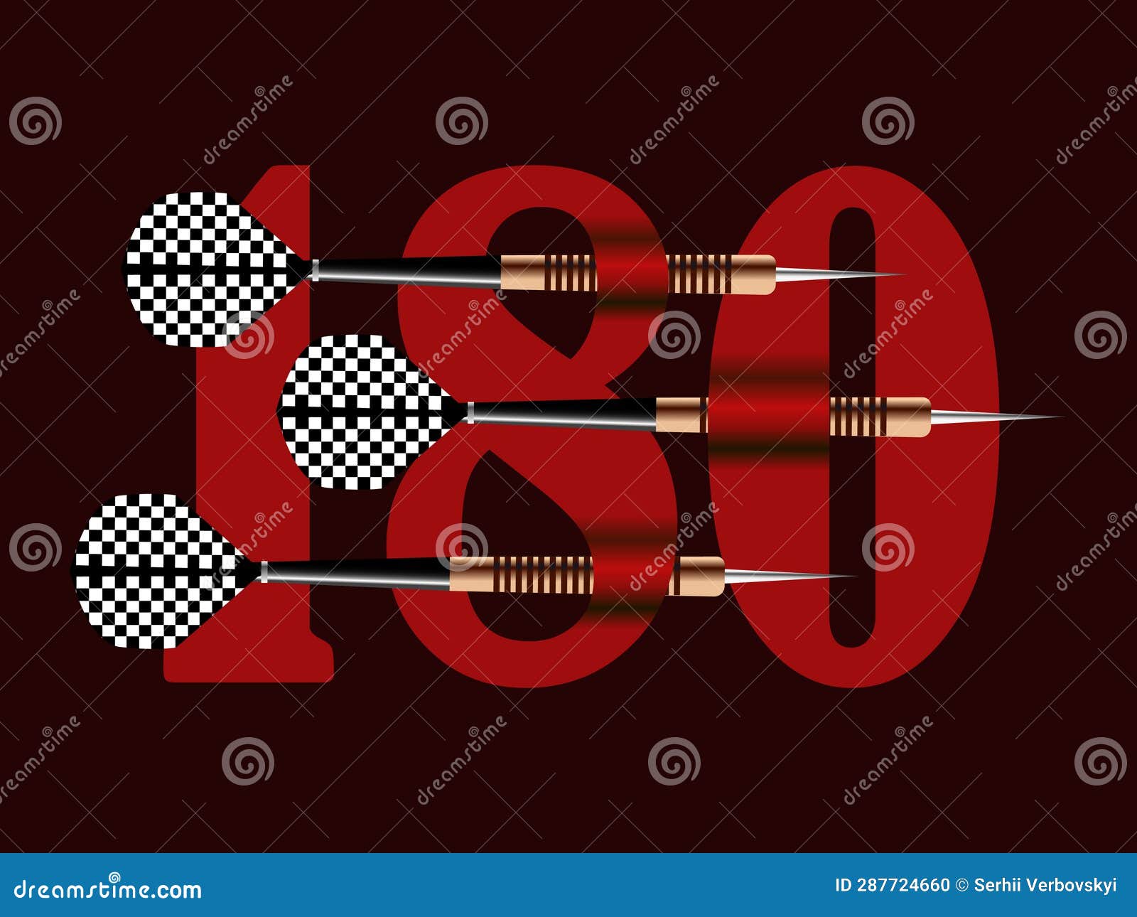 180 Points in the Game of Darts Stock Vector - Illustration of ...