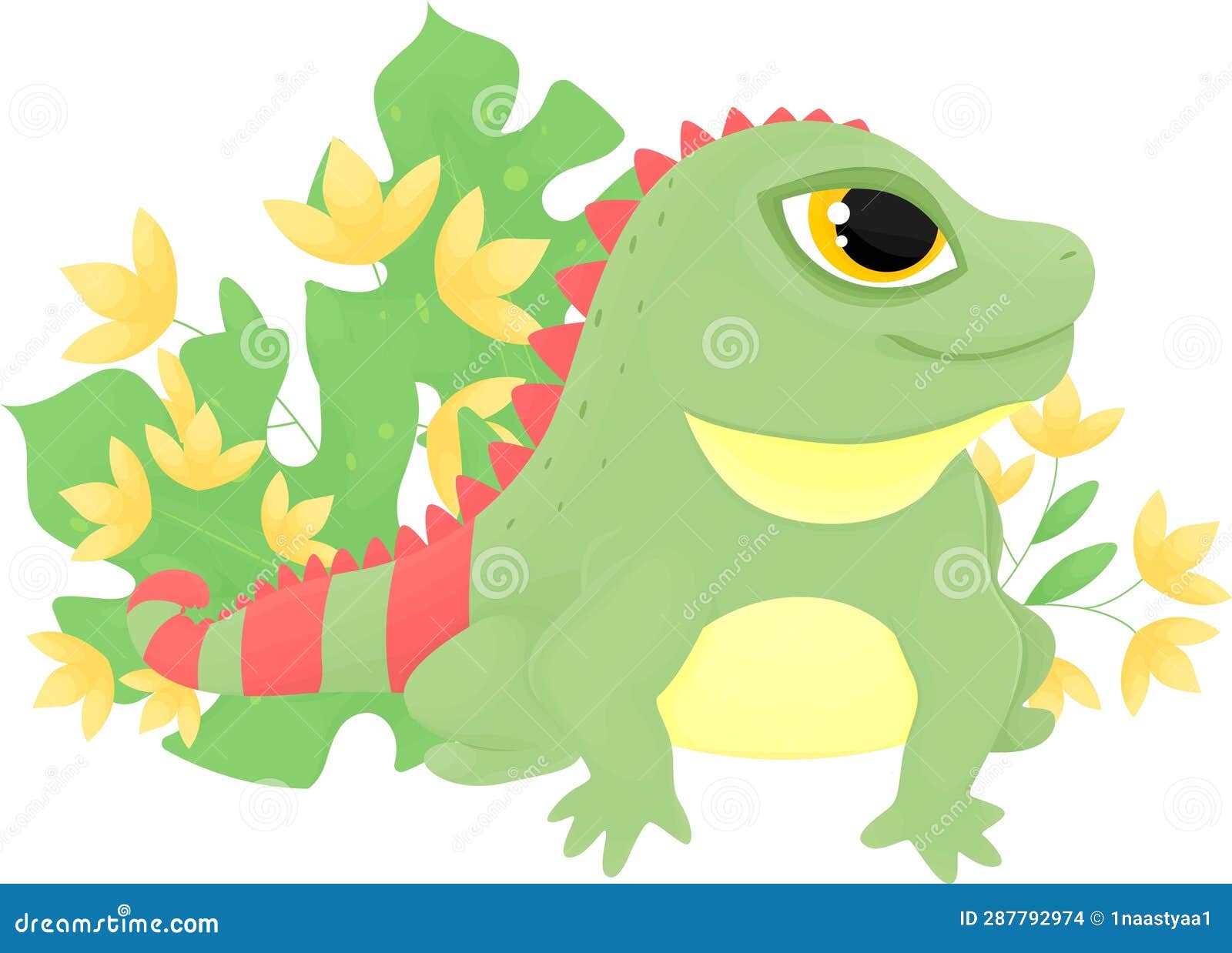 Cartoon Iguana Illustration Stock Vector - Illustration of cartoon ...