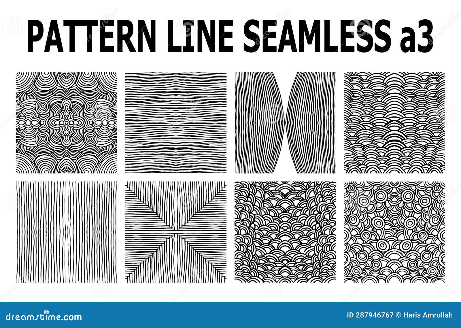 Set of Seamless Lined Patterns Stock Vector - Illustration of patterns ...