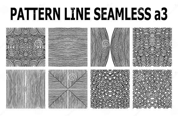 Set of Seamless Lined Patterns Stock Vector - Illustration of backdrops ...
