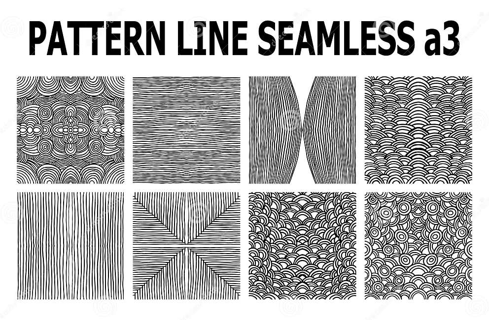 Set of Seamless Lined Patterns Stock Vector - Illustration of backdrops ...