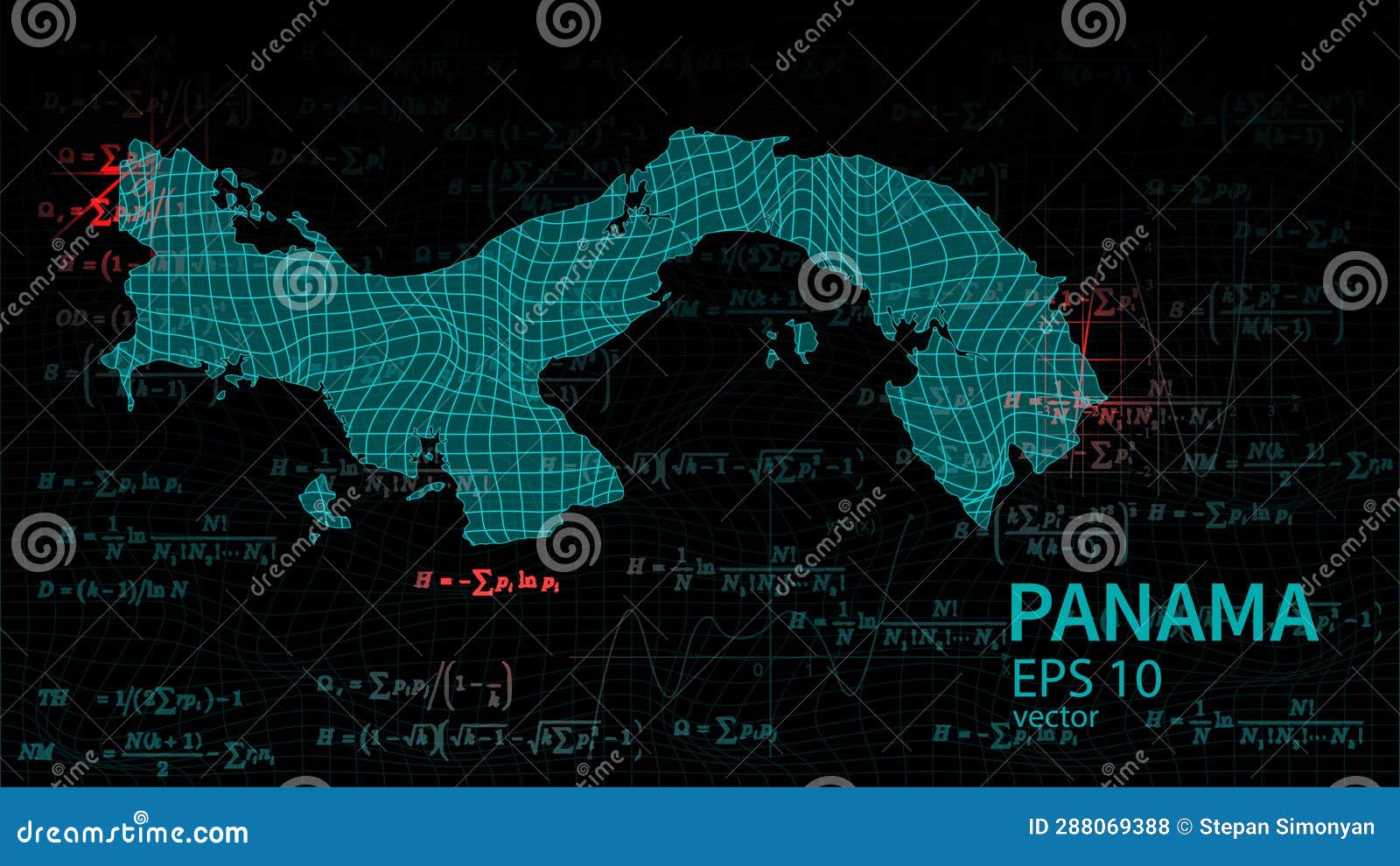 Technology Vector Map Of Panama, Connection Futuristic Modern Website ...