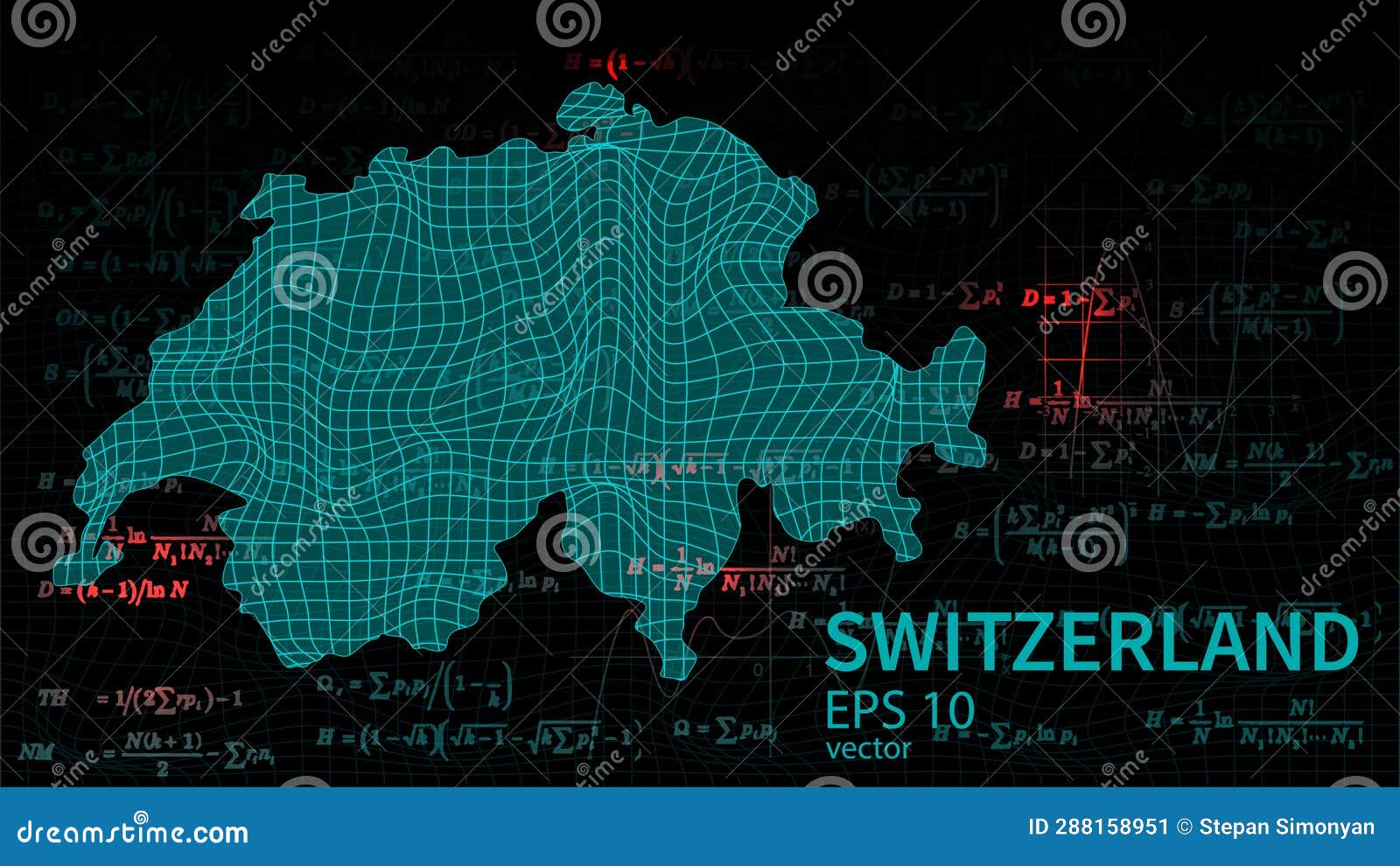 Technology Vector Map of Switzerland, Connection Futuristic Modern ...