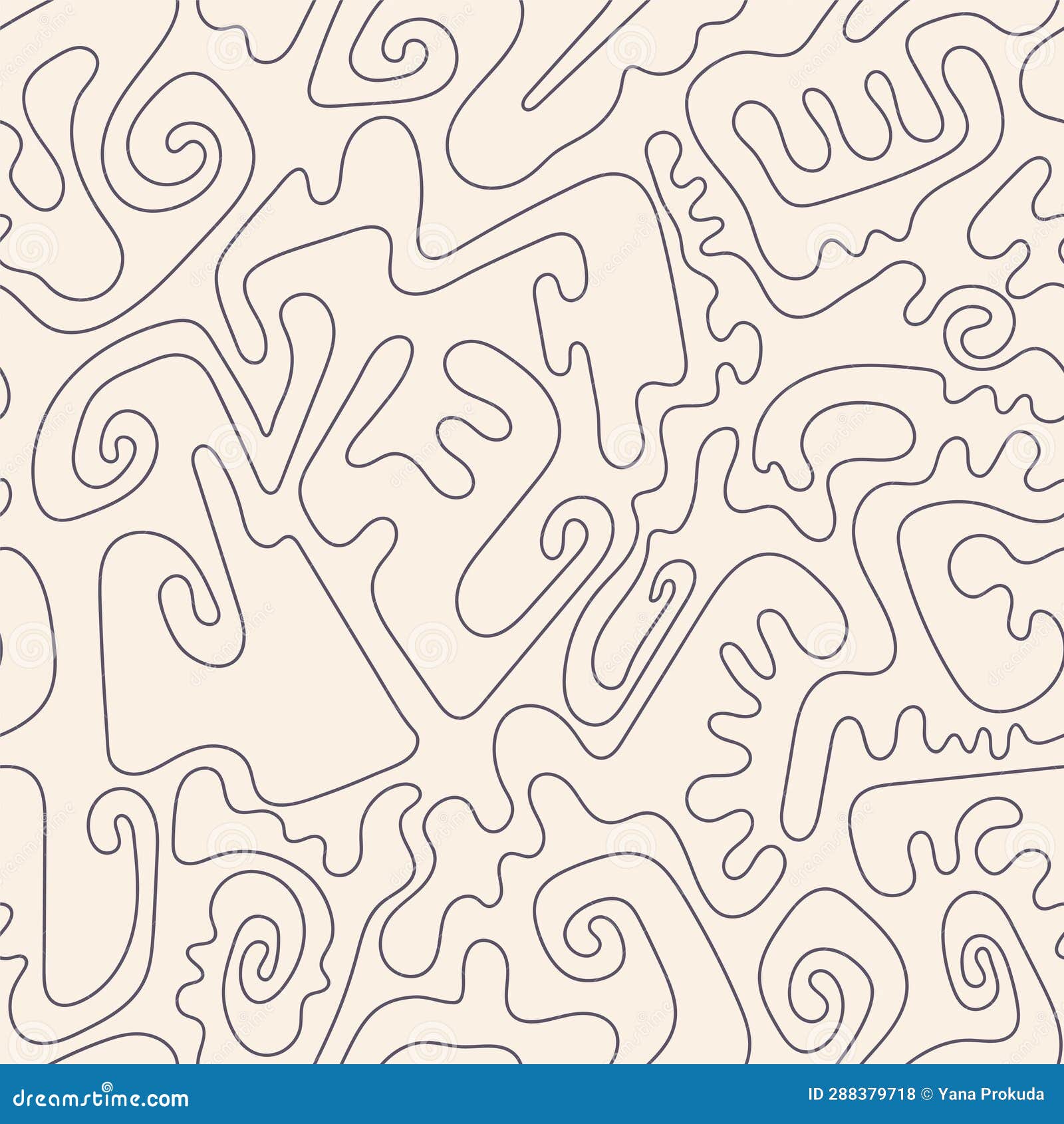 Vector Surreal Colorful Seamless Srtwork with Wave Hand Drawn Patterns for Print Fabric, Textile ...