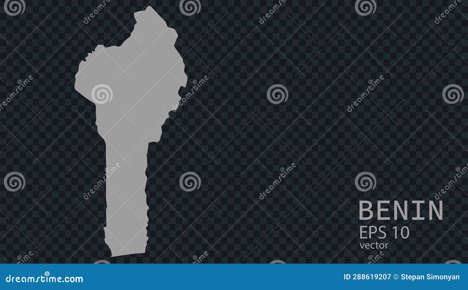 Flat Vector Map of Benin with Borders Isolated on Background Flat Style ...