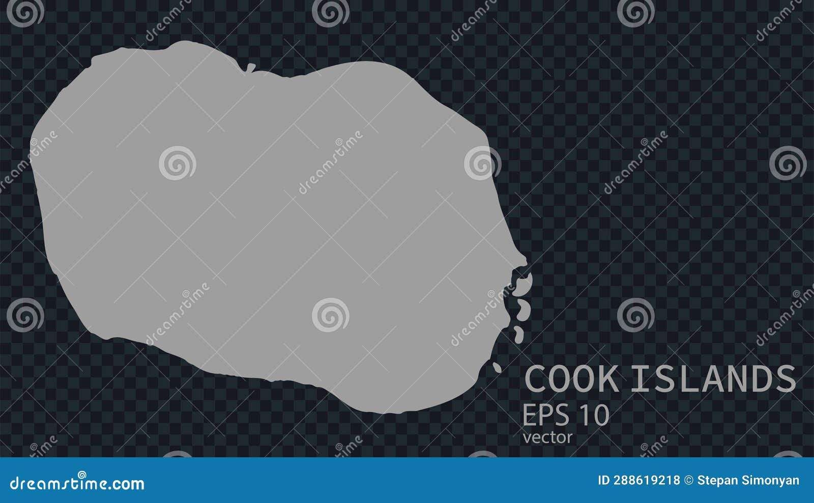 Flat Vector Map of Cook Islands with Borders Isolated on Background ...