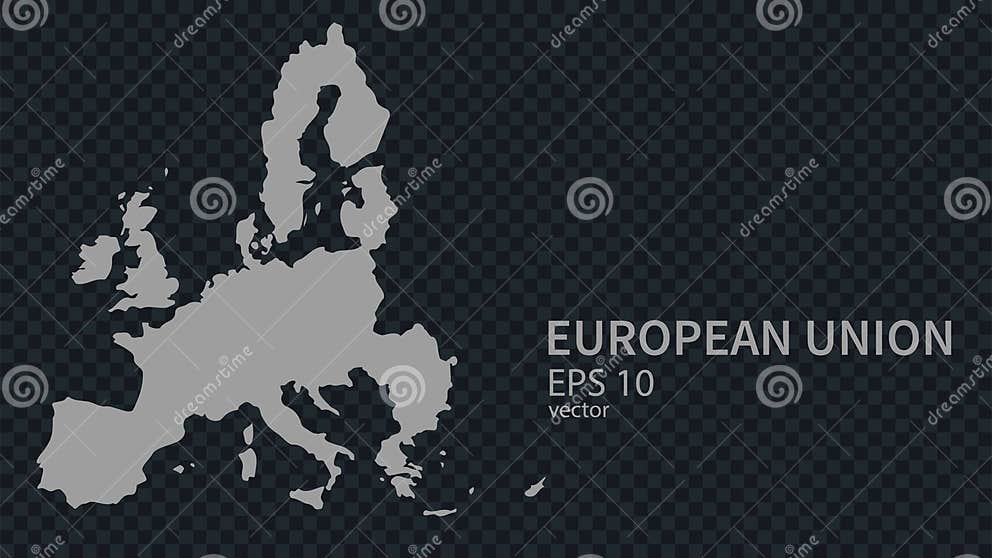 Flat Vector Map of European Union with Borders Isolated on Background ...