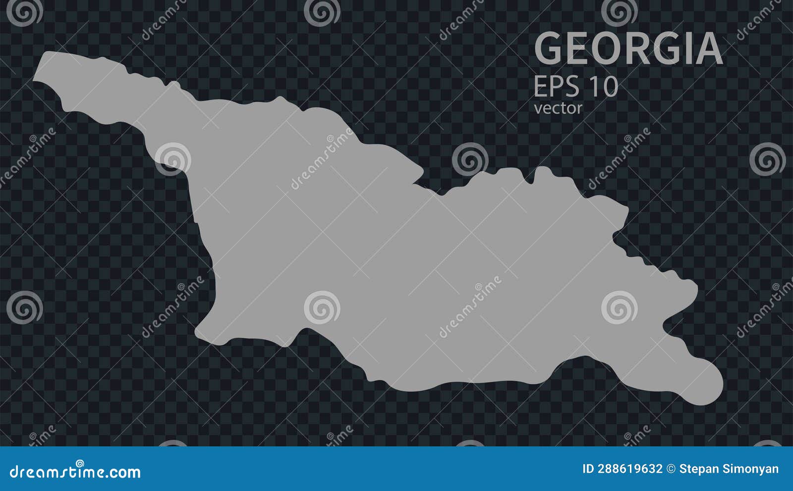 Vector Map of Georgia with Borders Isolated on Background Flat Style ...