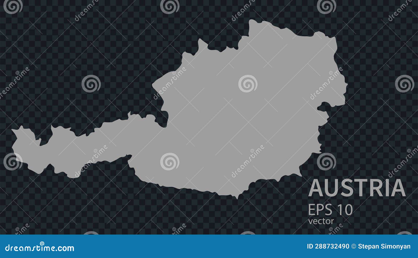 Flat Vector Map of Austria with Borders Isolated on Background Flat ...