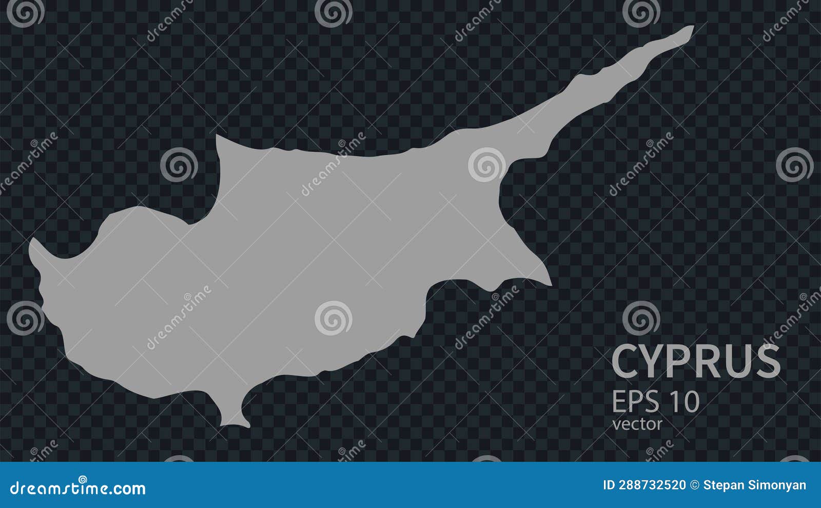 Flat Vector Map of Cyprus with Borders Isolated on Background Flat ...