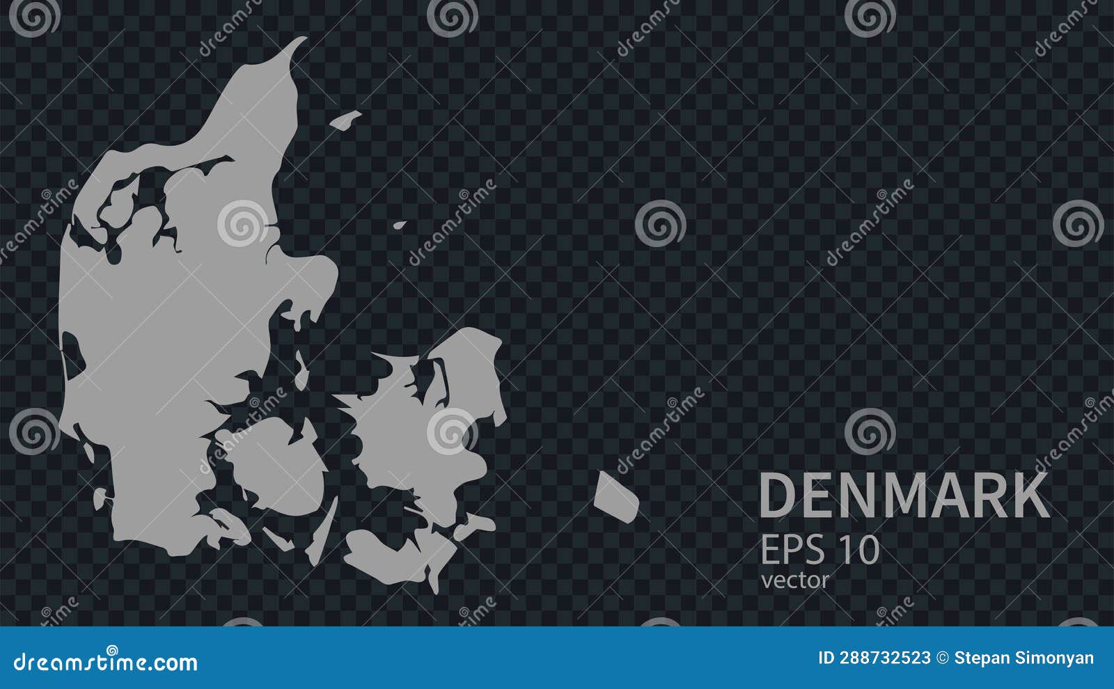Flat Vector Map of Denmark with Borders Isolated on Background Flat ...