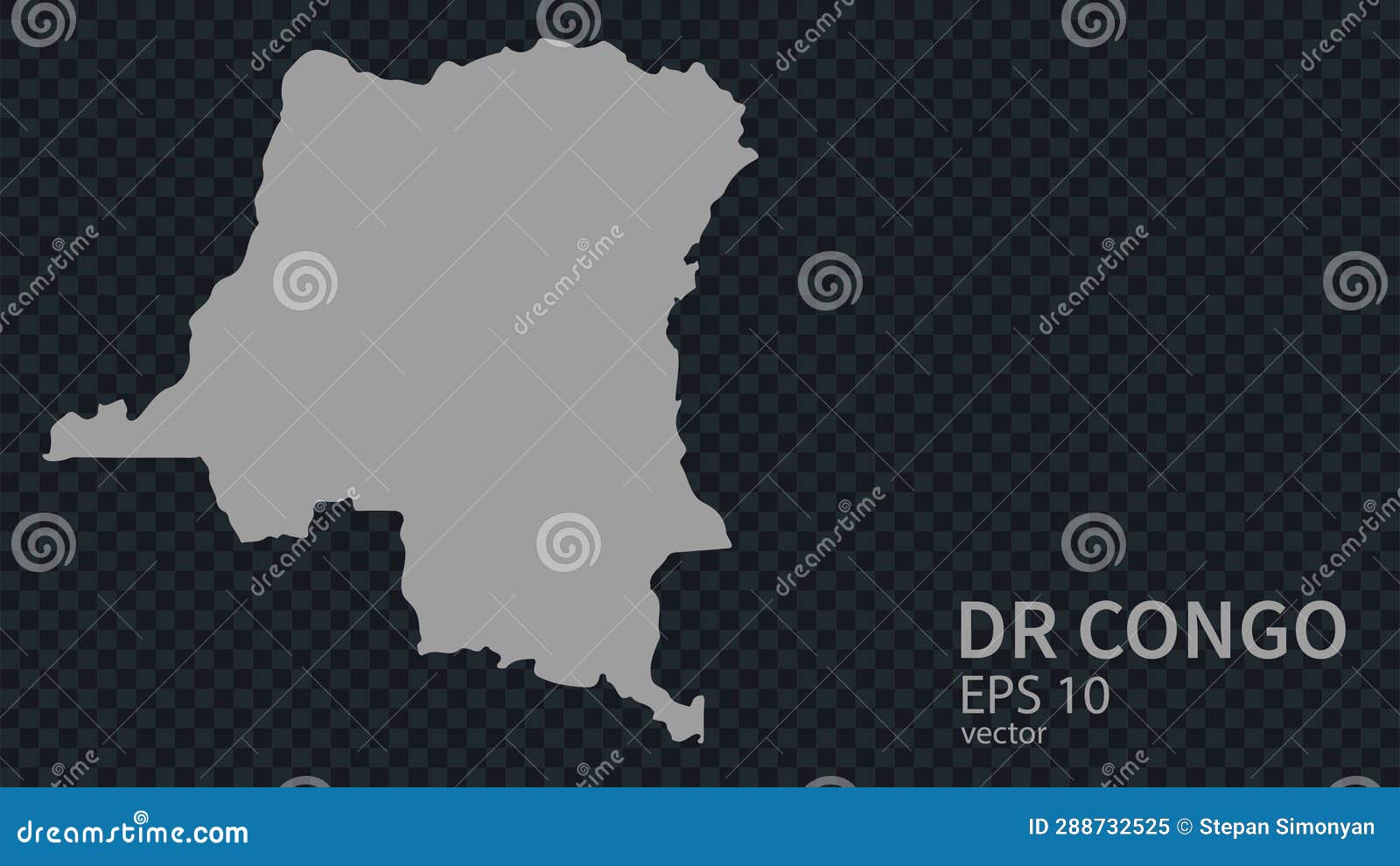 Flat Vector Map of Dr Congo with Borders Isolated on Background Flat ...