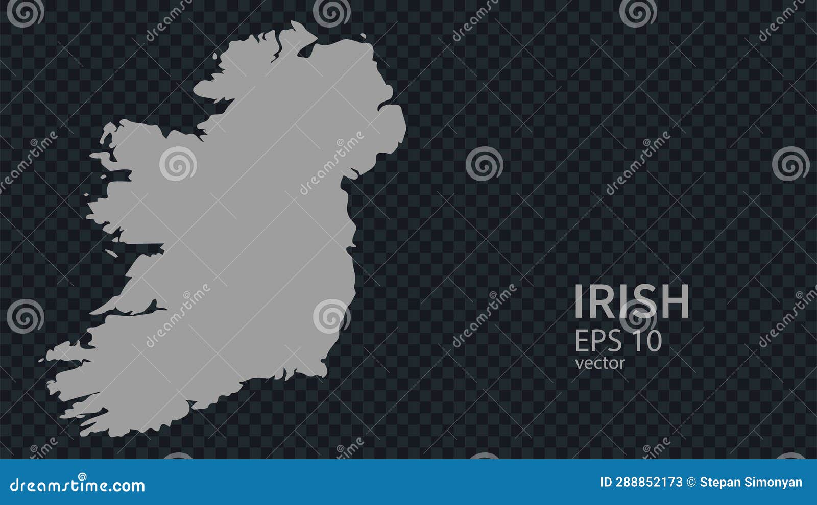 Flat Vector Map of Irish with Borders Isolated on Background Flat Style ...