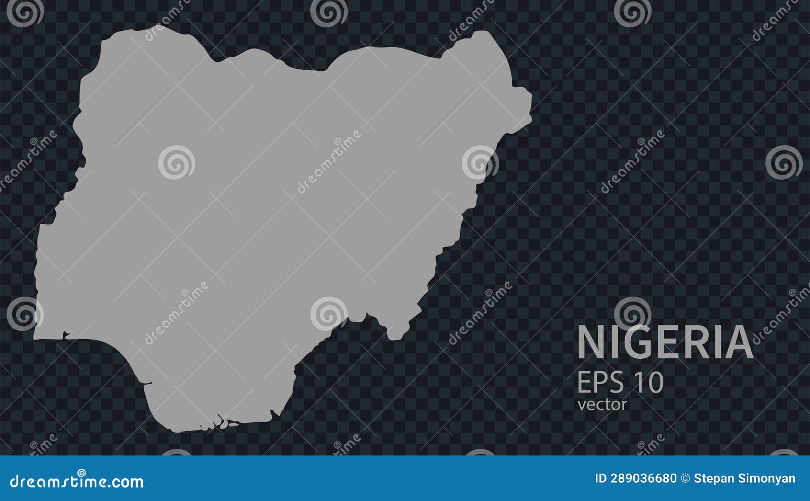 Flat Vector Map of Nigeria with Borders, Isolated on Background Flat ...