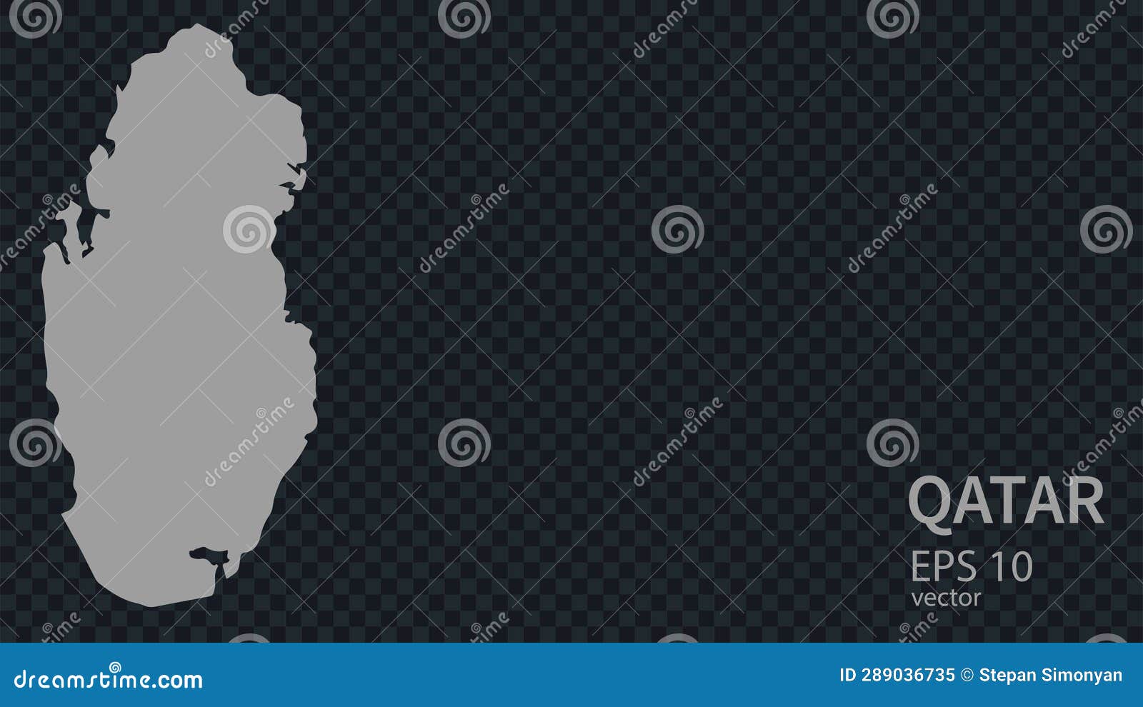 Flat Vector Map of Qatar with Borders, Isolated on Background Flat ...