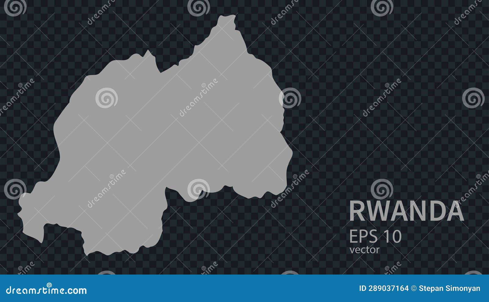 Flat Vector Map of Rwanda with Borders, Isolated on Background Flat ...