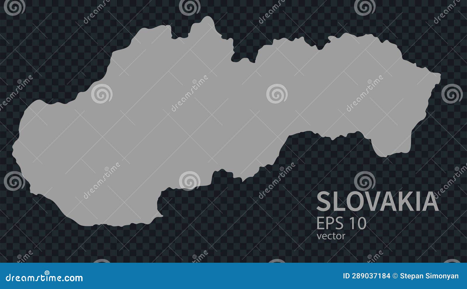 Flat Vector Map of Slovakia with Borders, Isolated on Background Flat ...