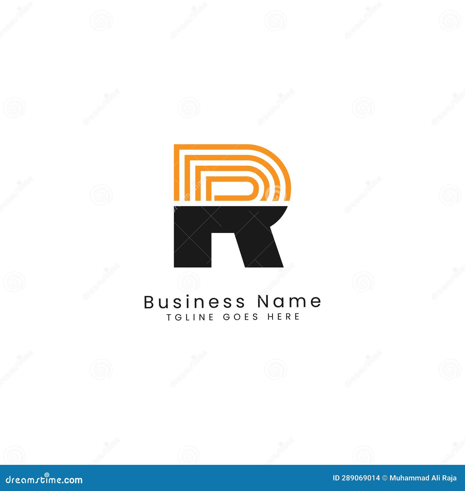 R Letter Stock Illustration with Geometric Lines Vector Logo. Alphabet ...