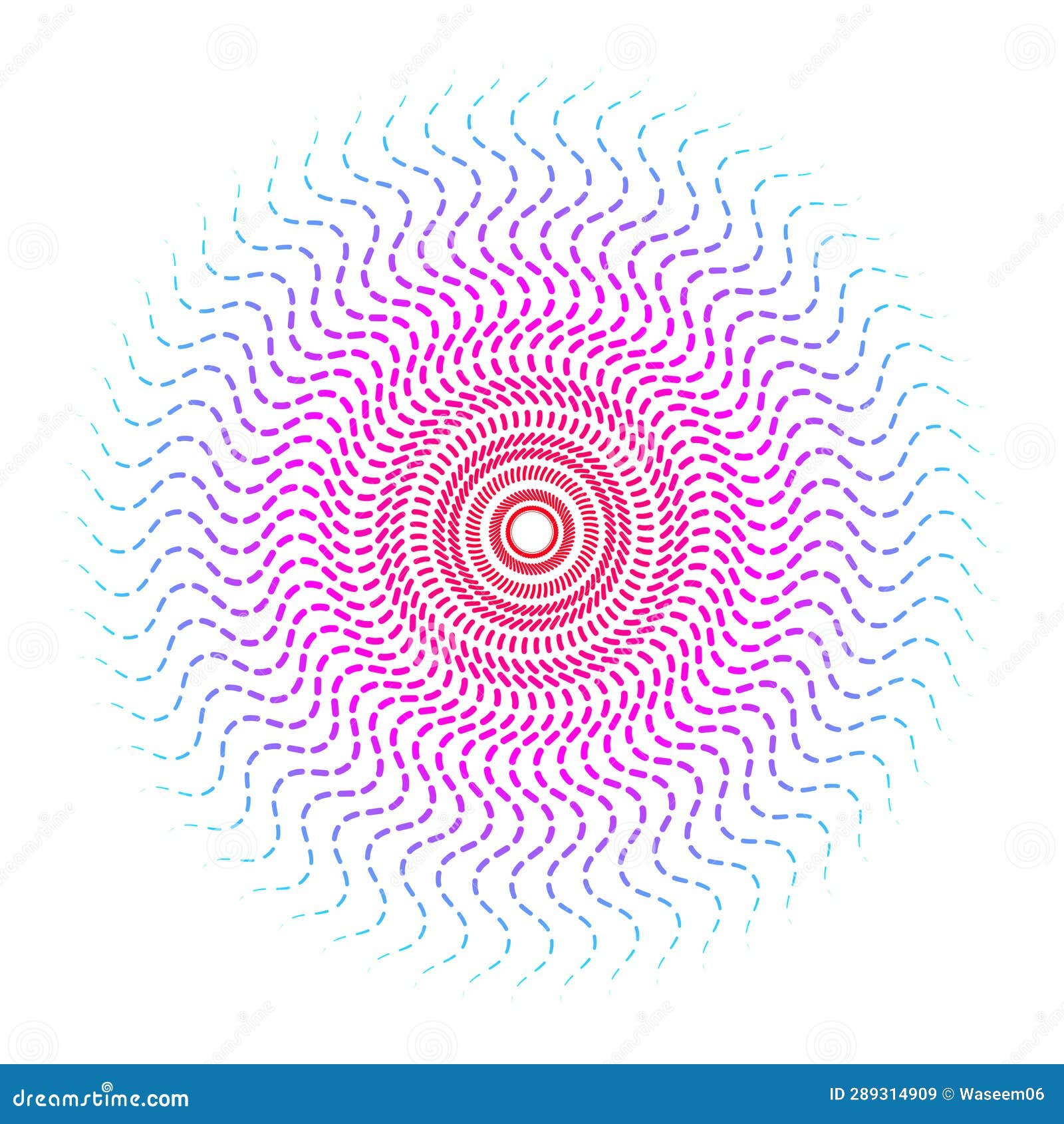 Abstract Sun Rays Made of Dashes Spiral Stock Vector - Illustration of ...