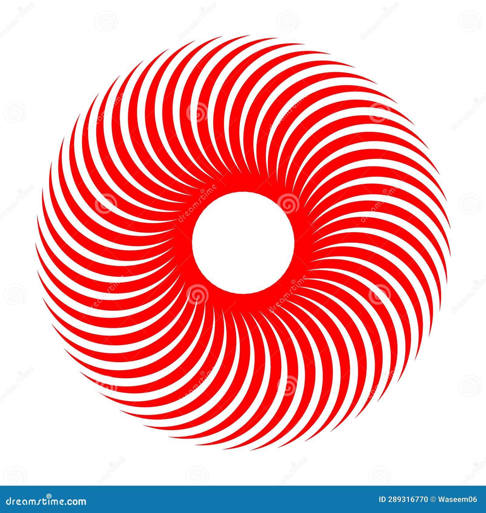 Red Striped Curved Lines Circle Logo Vector Illustration Stock Vector ...