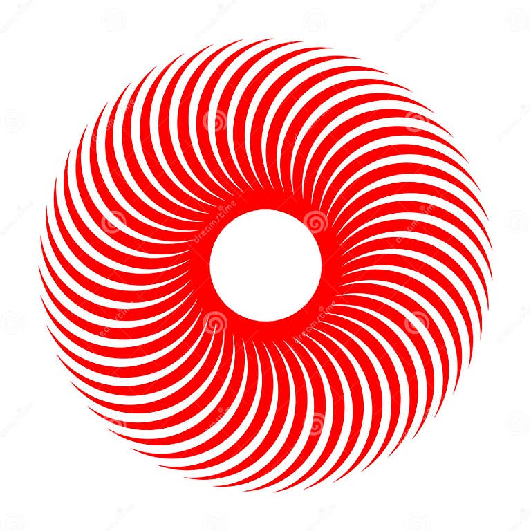 Red Striped Curved Lines Circle Logo Vector Illustration Stock Vector ...