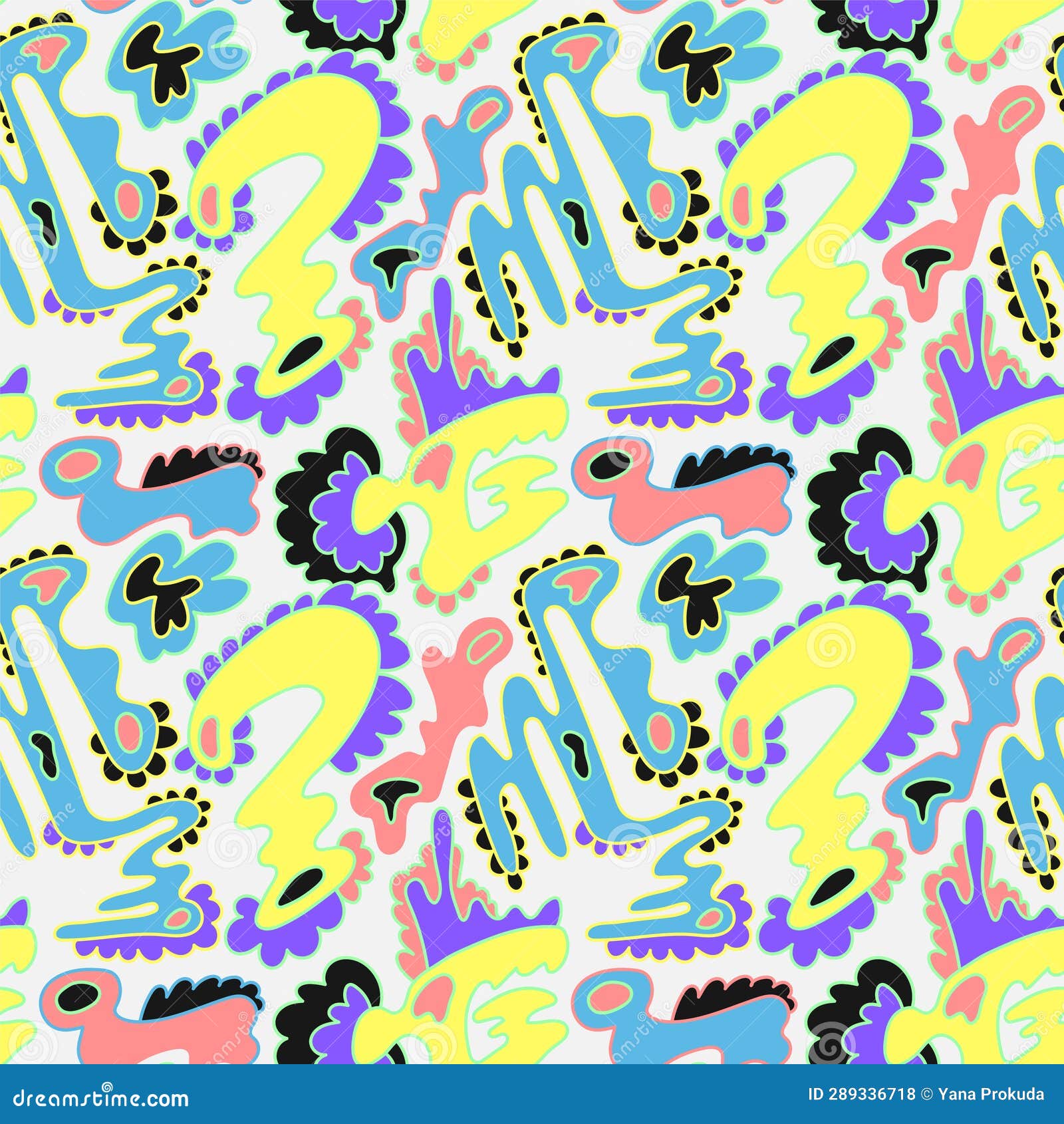 Unique Vector Abstract Seamless Artwork with Creative Colorful Patterns ...