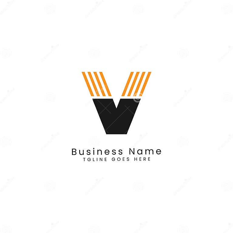 V Letter Stock Illustration with Geometric Lines Vector Logo. Alphabet ...