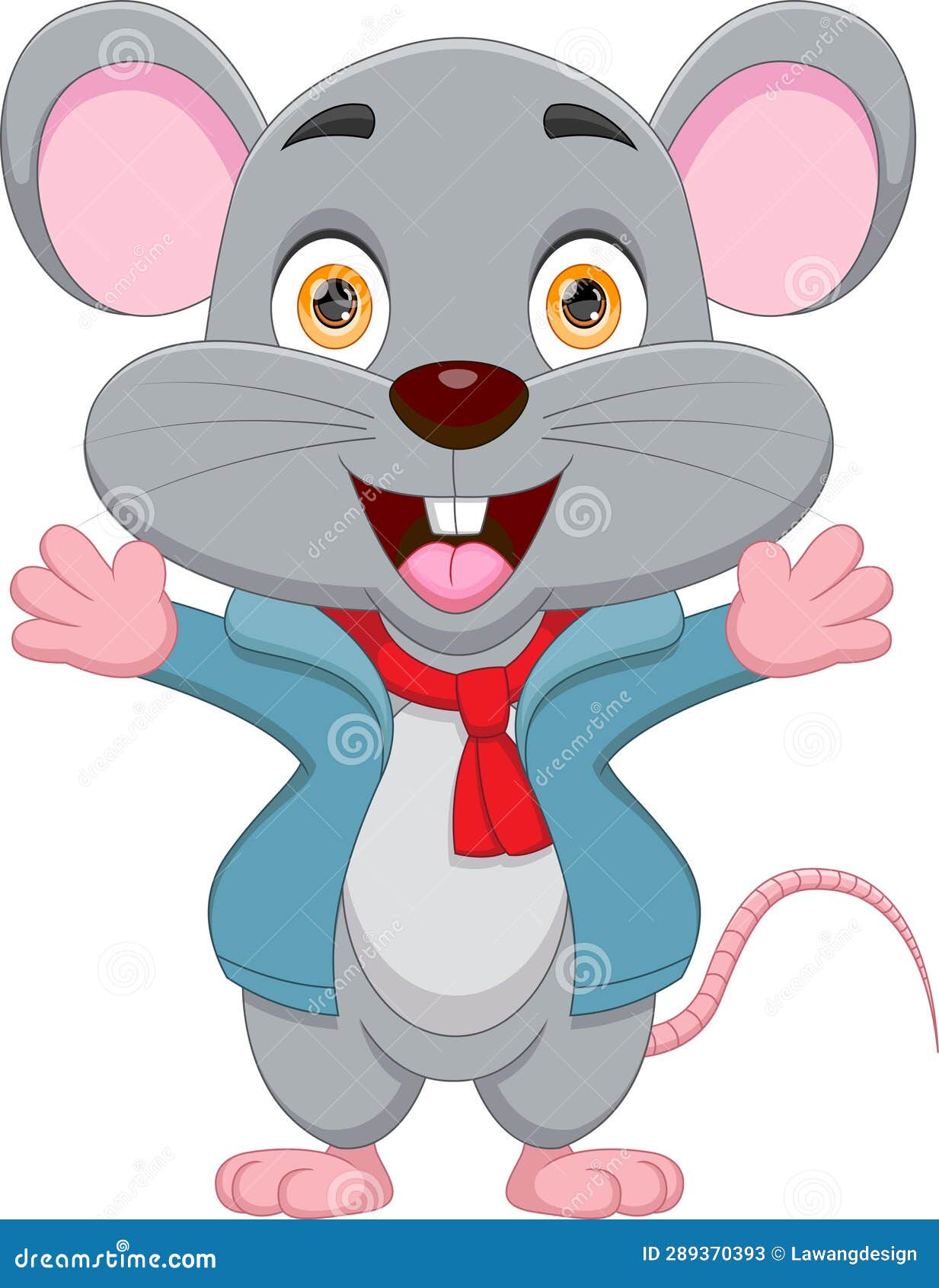 Cartoon cute mouse waving stock vector. Illustration of mammal - 289370393