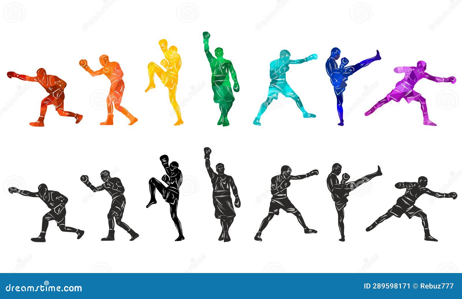 Sports Boxing Referee Countdown Set Counts. Judge In Ring Vector ...