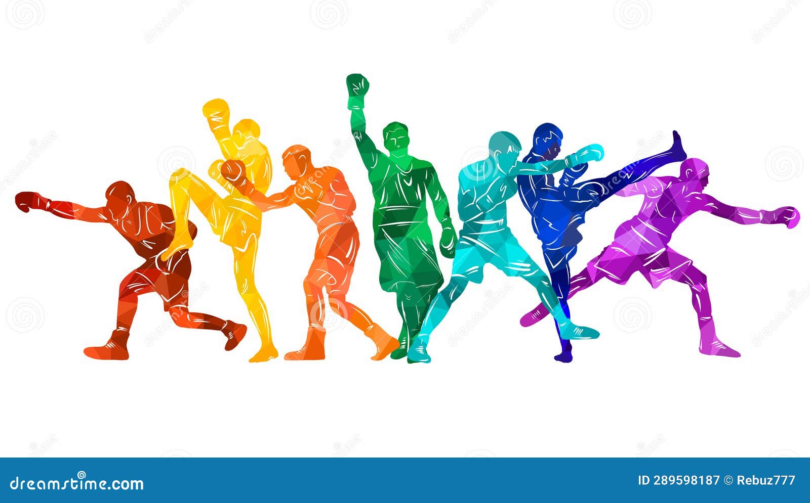 Sports Boxing Referee Countdown Set Counts. Judge In Ring Vector ...