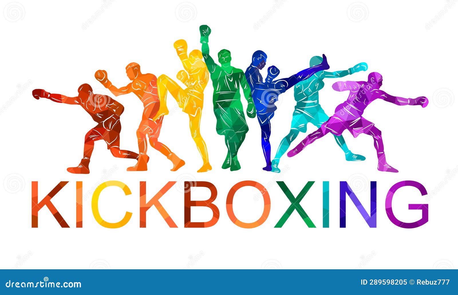 Vector Kickboxing Illustration With Hand Lettering | CartoonDealer.com ...