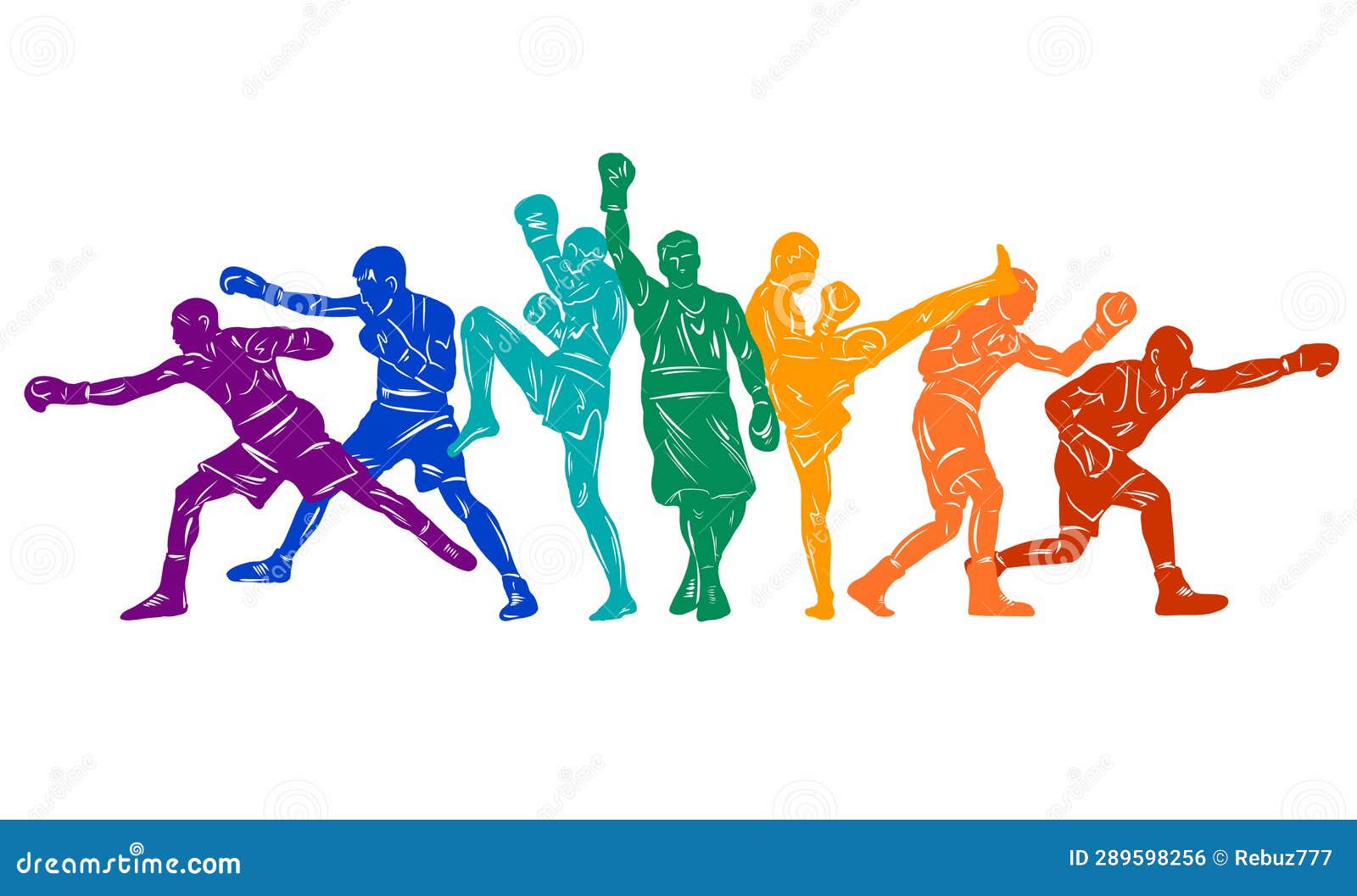 Sports Boxing Referee Countdown Set Counts. Judge In Ring Vector ...