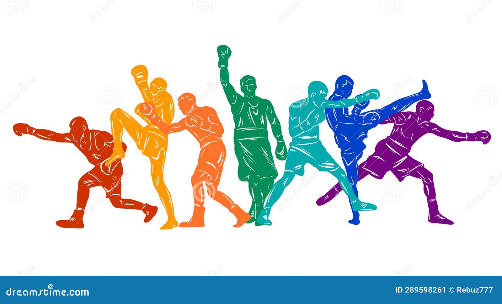 Sports Boxing Referee Countdown Set Counts. Judge In Ring Vector ...